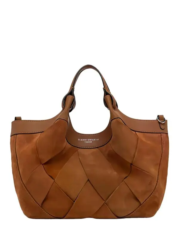 GIANNI CHIARINI Dua Woven Leather Shoulder Bag - Brown
