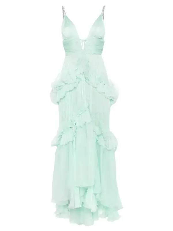 MARIA LUCIA HOHAN Ruffled Maxi Dress - Green
