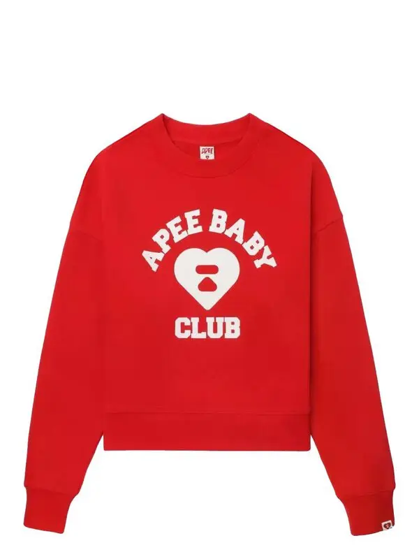 A BATHING APE Slogan Print Sweatshirt - Red