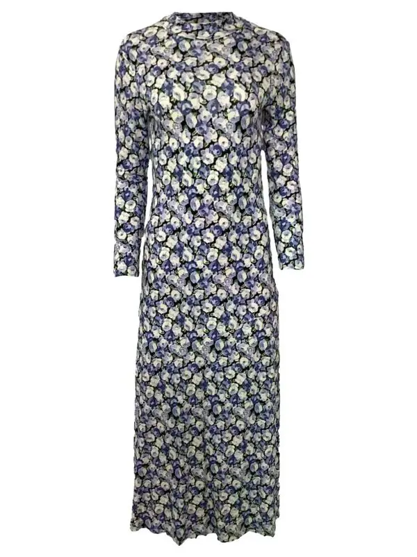 Rixo Floral-printed Long-sleeve Dress - Blue