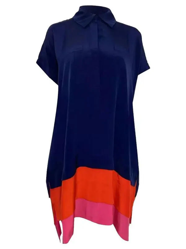 Diane Von Furstenberg Layered Shirt Mini Dress - Blue