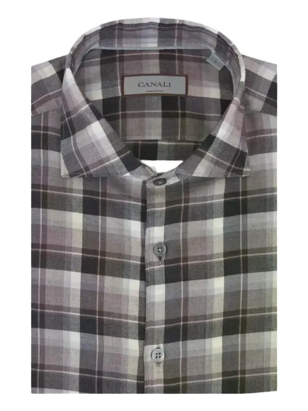 Canali Plaid-pattern Shirt - Grey