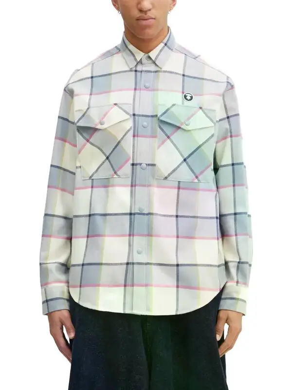 AAPE BY *A BATHING APE® Check-pattern Chest-pocket Shirt - White