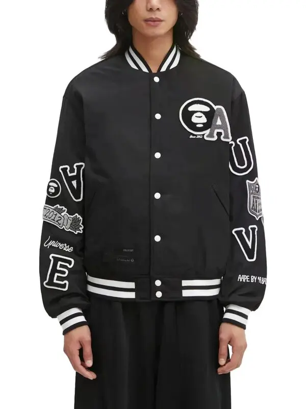 AAPE BY *A BATHING APE® Embroidered Patches Jacket - Black