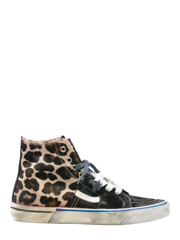 PAUL EASTERLIN Caly Star Leopard High-top Sneakers - Black
