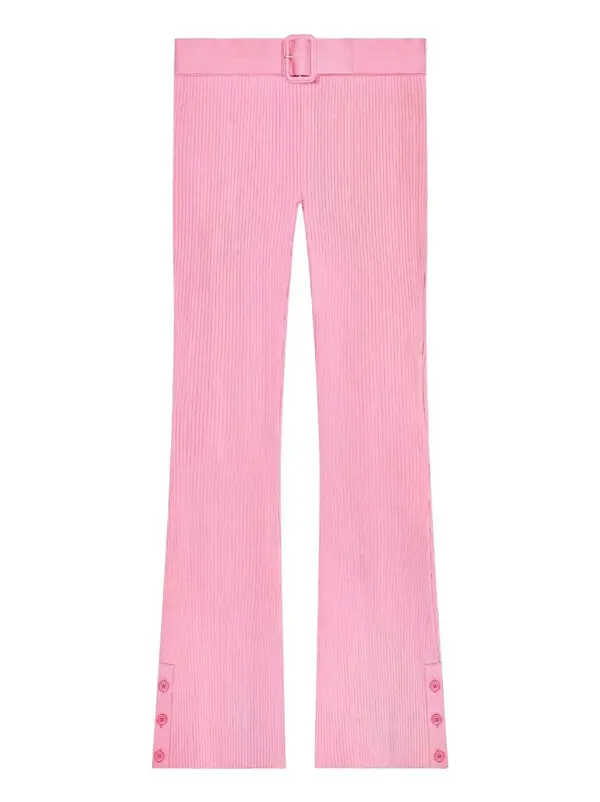 COURREGES Ribbed-knit Belted Trousers - Pink