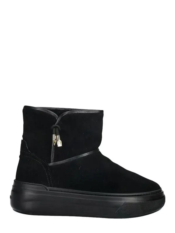 Furla Suede Heeled Boots - Black