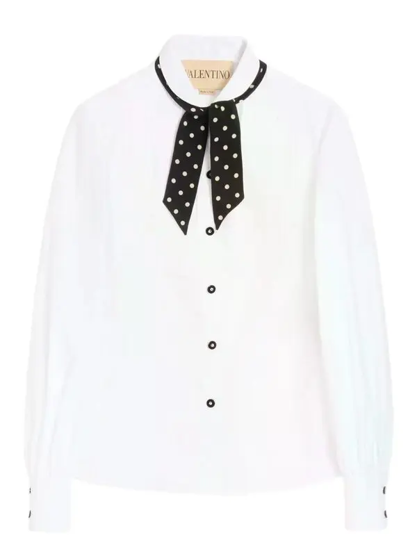 Valentino Garavani Polka Dot Tie Top - White