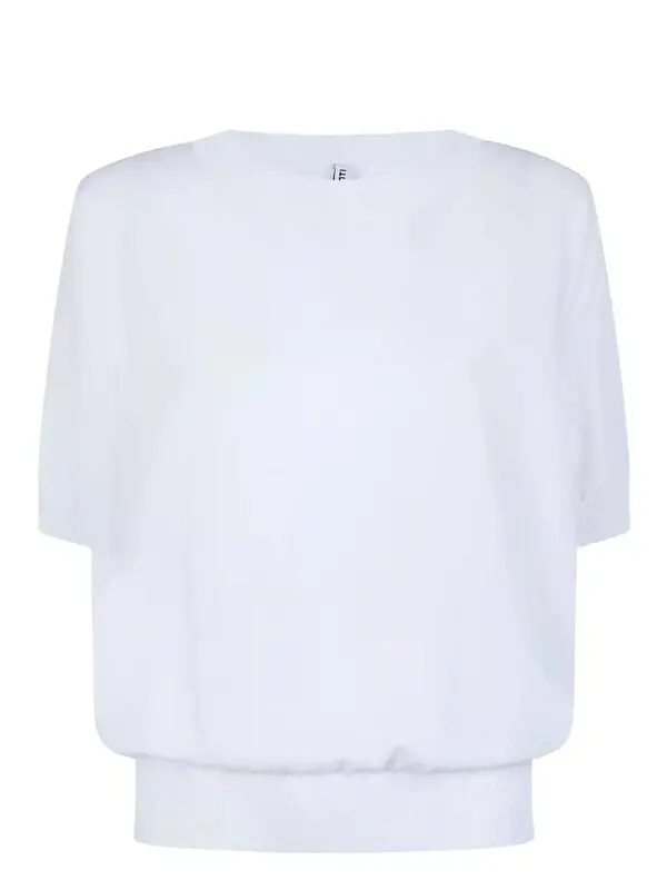 Liviana Conti Ribbed Hem Blouse - White