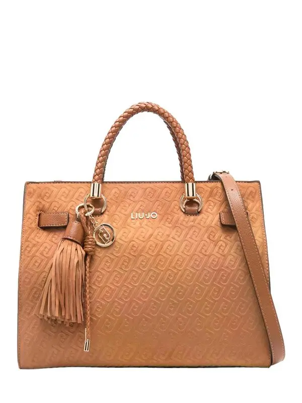 Liu Jo Manhattan Debossed Tassel Tote Bag - Brown