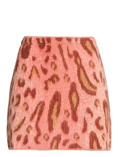 19.70 NINETEEN SEVENTY Jacquard-knit Leopard-print Mini Skirt - Salmon Pink