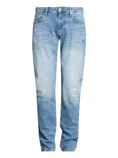 Emporio Armani Straight-leg Jeans With Logo - Blue