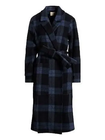 ALESSIA SANTI Bouclé Tartan Belted Coat - Blue