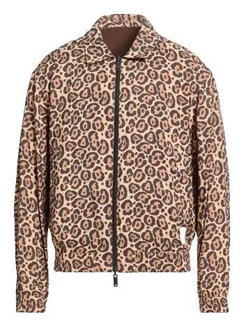 Emporio Armani Leopard-print Twill Jacket - Beige