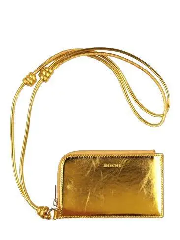 JIL SANDER Calfskin Pouch With Zipper Fastening - Gold