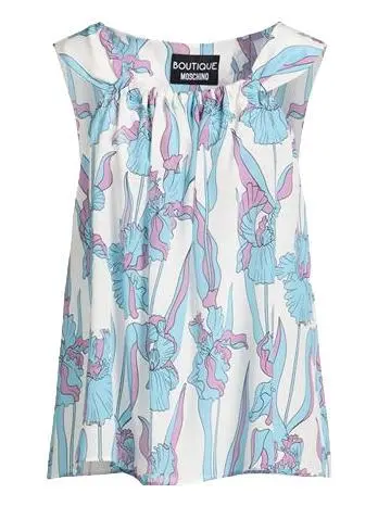 Moschino Floral-print Crepe Top - Blue