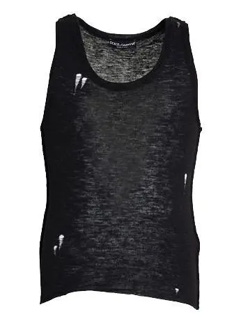 Dolce & Gabbana Tank Top Size Polyester, Linen - Black