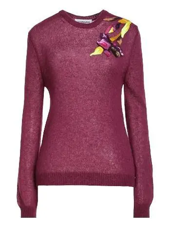 LEONARD PARIS Knitted Sweater With Embroidery And Crystal Detail - Purple
