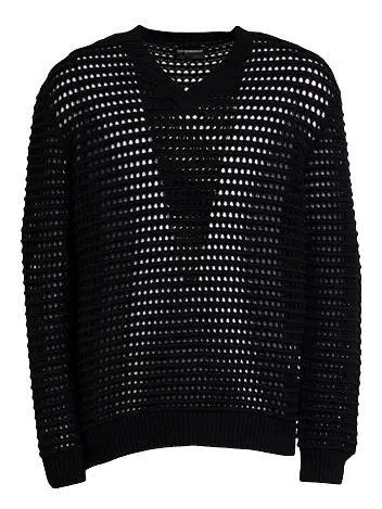 Emporio Armani V-neck Lightweight Knit Sweater - Black