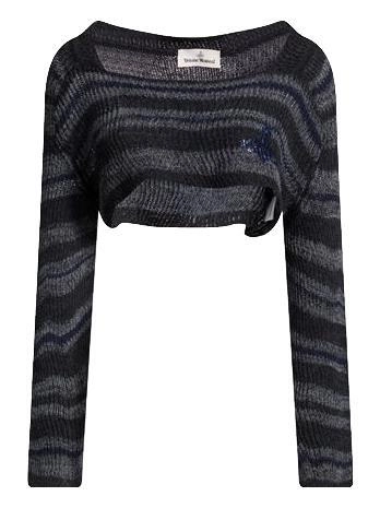 VIVIENNE WESTWOOD Striped Square Neck Sweater - Charcoal