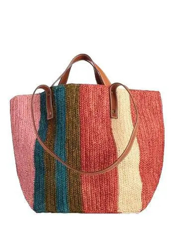 Colville Natural Raffia Shopper Bag - Pink