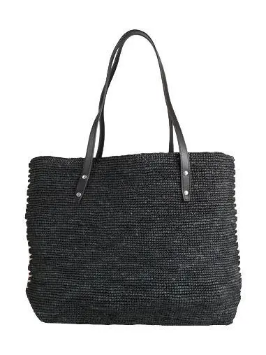 Rag & Bone Raffia Shopper Bag - Black