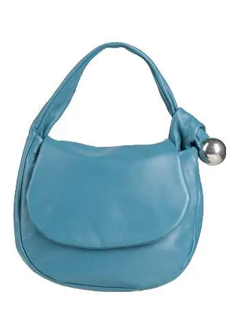 JIL SANDER Ovine Leather Saddle Bag With Appliqués - Blue