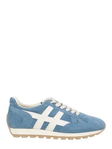 Hogan Leather And Suede Low-top Sneakers - Light Blue