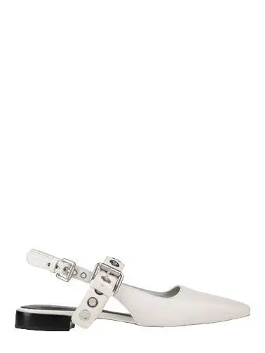 Rag & Bone Leather Slingback Ballet Flats - Off White
