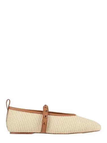 Rag & Bone Raffia And Leather Ballet Flats - Beige