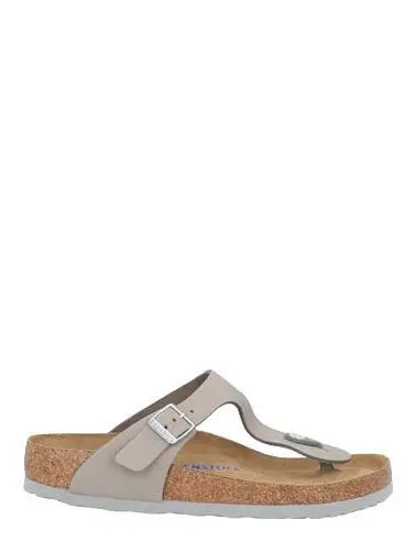 BIRKENSTOCK Thong Sandal In Light Leather - Grey