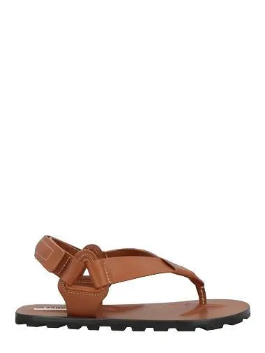 JIL SANDER Thong Sandal In Leather - Brown