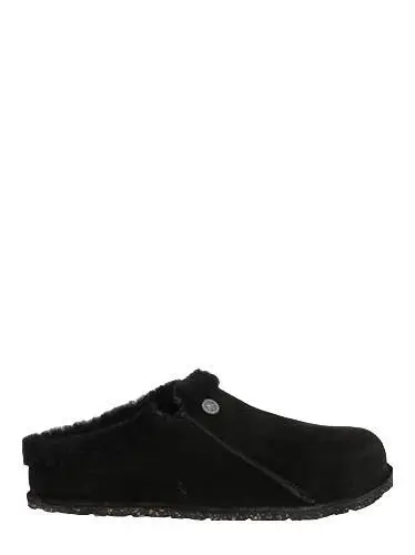 BIRKENSTOCK Shearling-lined Suede Clogs - Black