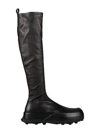 JIL SANDER Leather Flatform Boots - Black