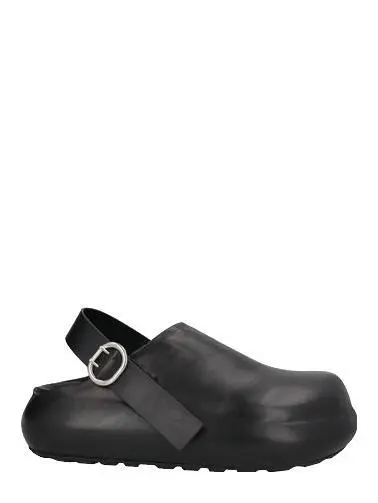 JIL SANDER Leather Clogs - Black