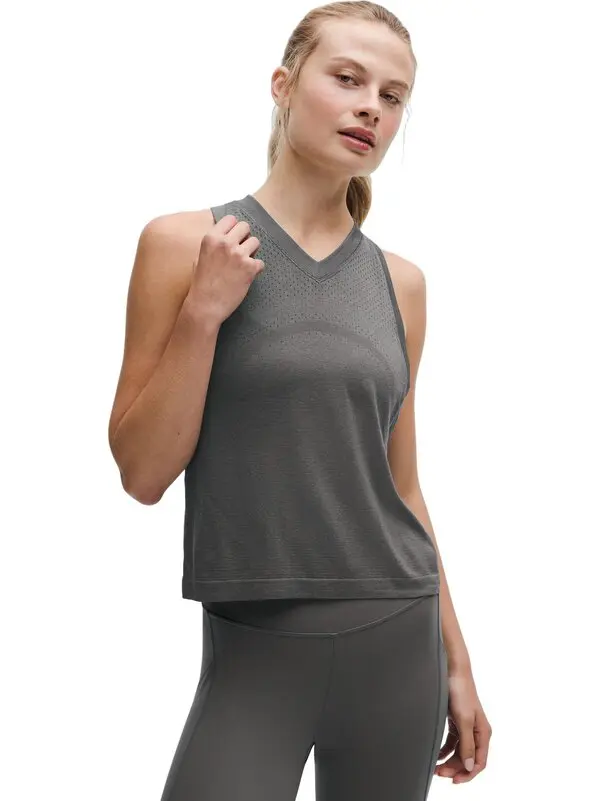 Lululemon Swiftly Open-hole V-neck Tank Top - Onyx Grey