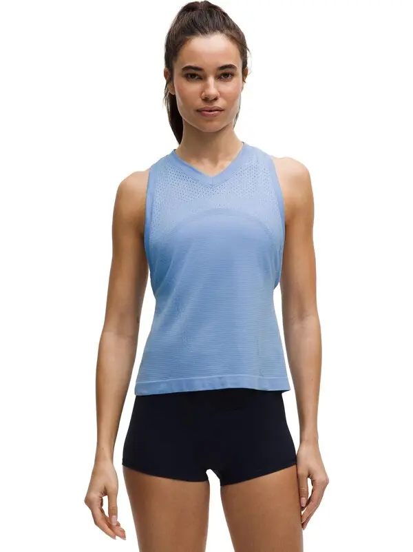Lululemon Swiftly Open-hole V-neck Tank Top - Sinatra Blue