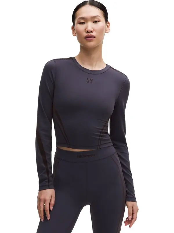 Lululemon Wunder Train Cropped Long-sleeve Shirt - Atmospheric Purple/nightmoth