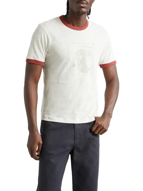 PALMES Celebrazione Cotton & Linen Ringer T-shirt - Broken White