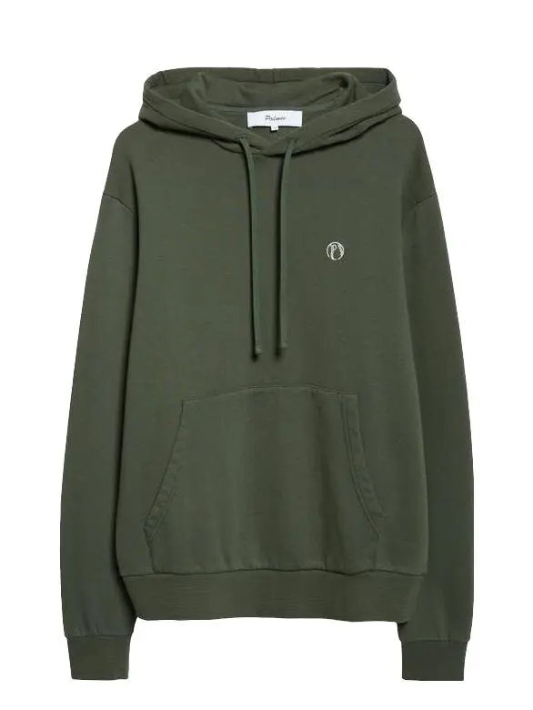PALMES Hooded Fleece Logo Sweatshirt - Dark Green