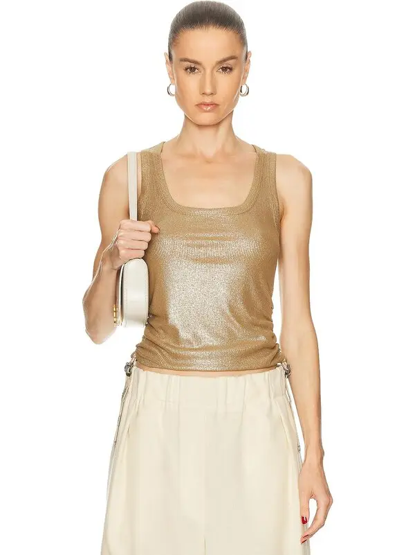 Burberry Tiana Metallic Tank Top - Lignum Brown