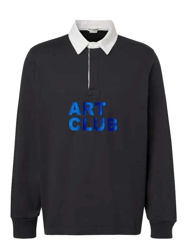 JW Anderson Art Club Cotton Jersey Polo Shirt - Black