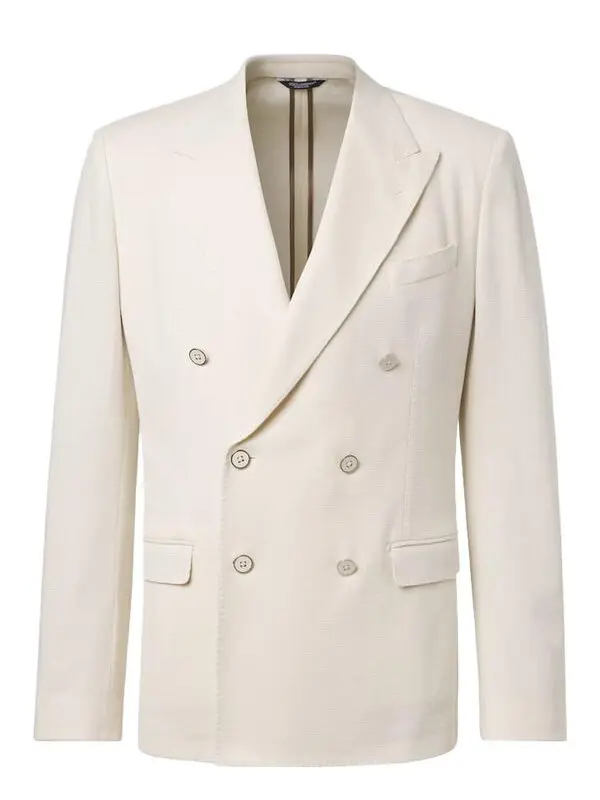 Dolce & Gabbana Taormina Cotton Jersey Blazer - White