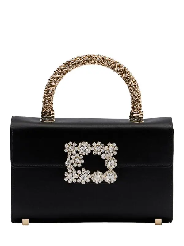 ROGER VIVIER Jewel Efflorescence Mini Top-handle Bag - Black