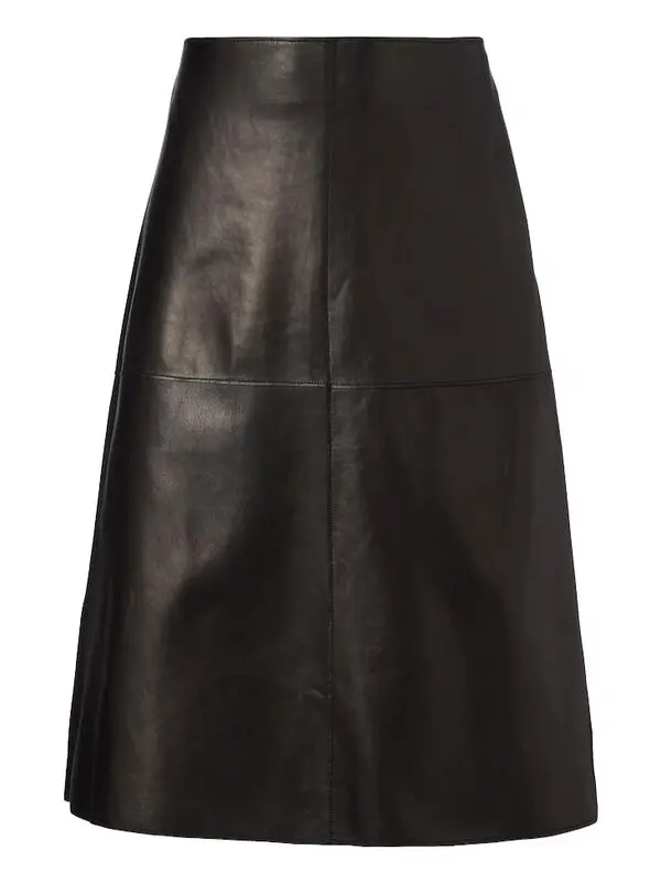 JOSEPH Niven Leather Midi Skirt - Black