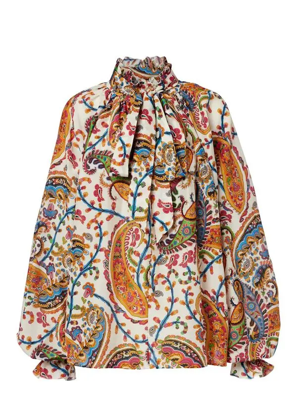 Etro Printed Cotton And Silk Blouse - Multicoloured