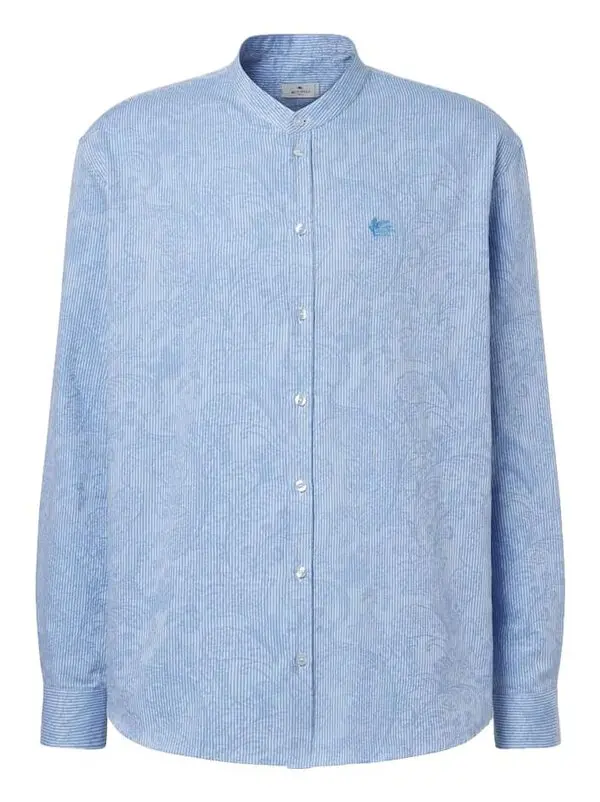 Etro Guru Striped Cotton Shirt - Blue