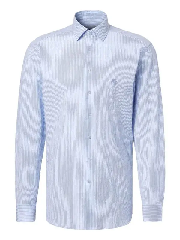 Etro Roma Striped Cotton Shirt - Blue