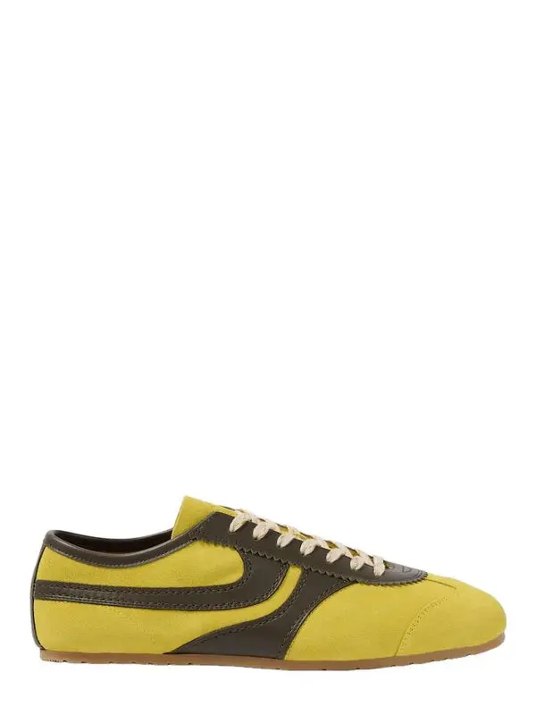 Dries Van Noten Leather-trimmed Suede Sneakers - Yellow