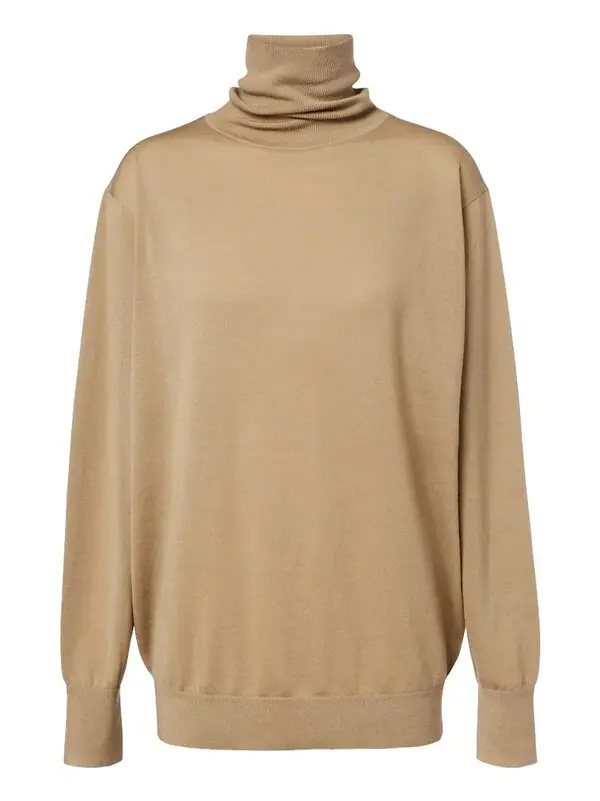 TOTEME Wool Turtleneck Sweater - Beige